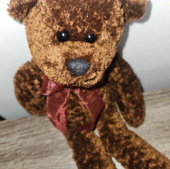 Toys | Commonwealth Brown Teddy Bear Wbow And Bean Bag Bottom 14 | Poshmark